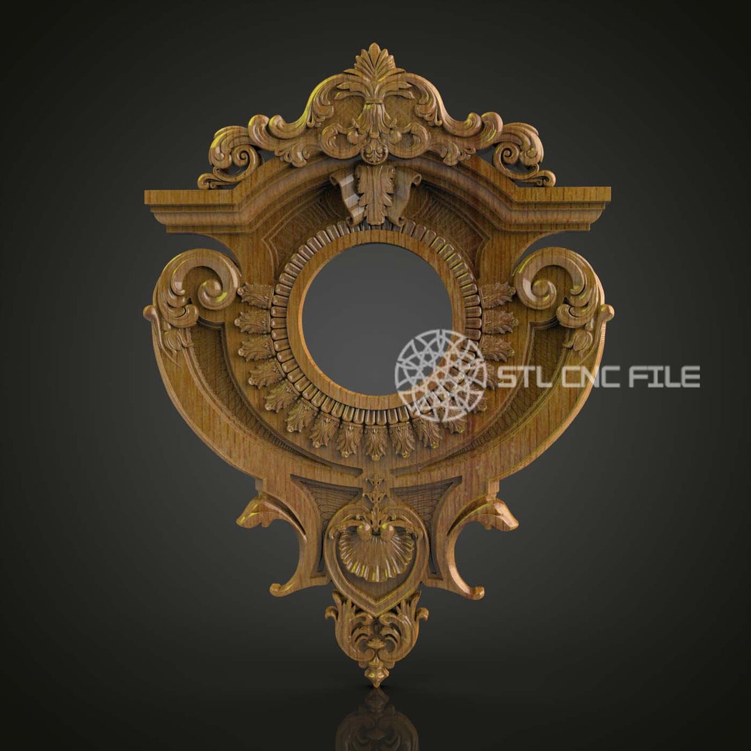 Ornate Baroque Clock Frame STL Model - CNC Engraving Files for ...