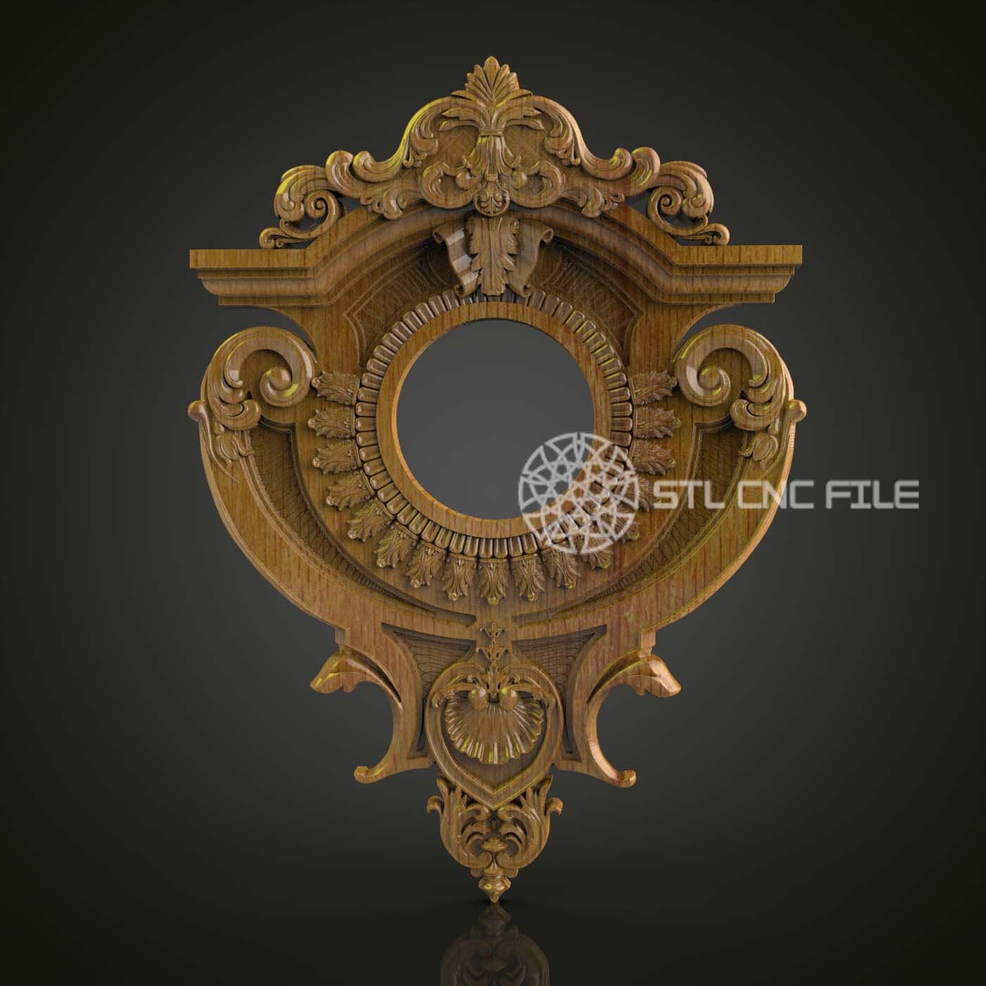 Ornate Baroque Clock Frame STL Model - CNC Engraving Files for ...