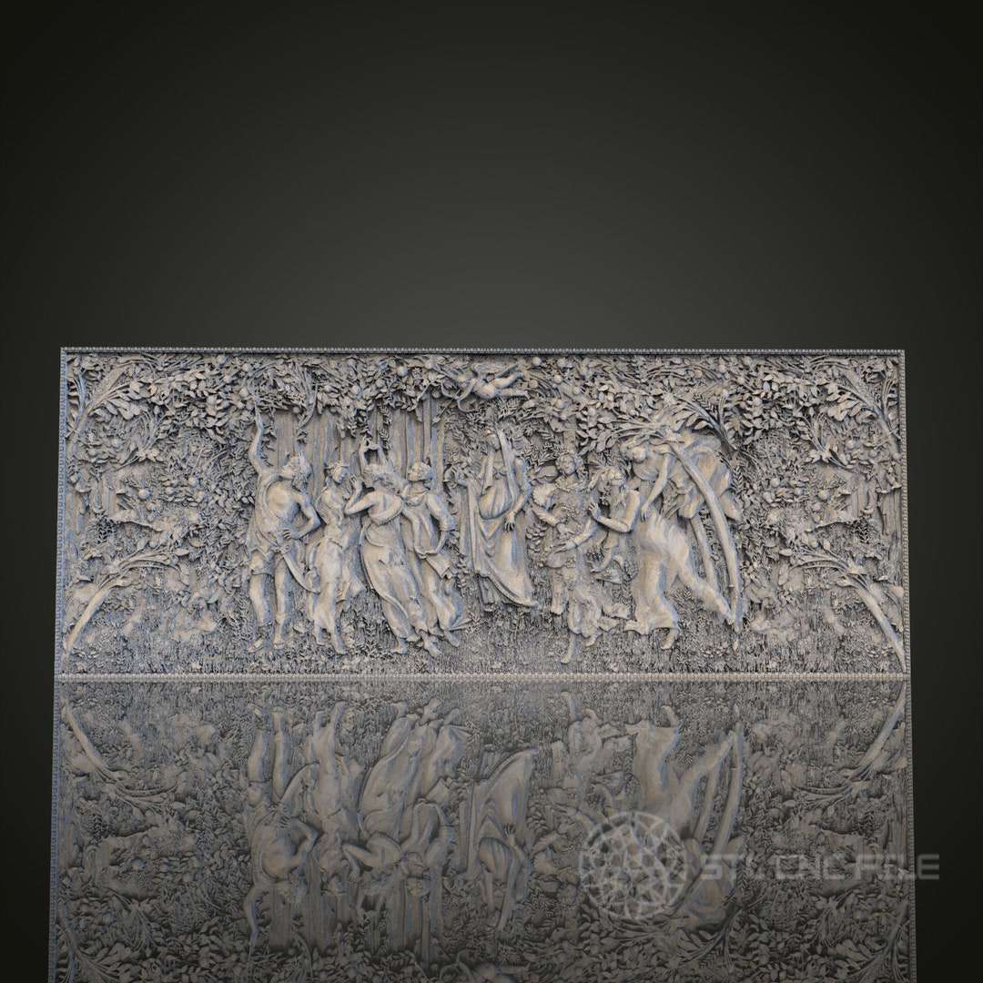 Renaissance Dance Scene Relief STL Model: CNC Router Engraving, Wall ...
