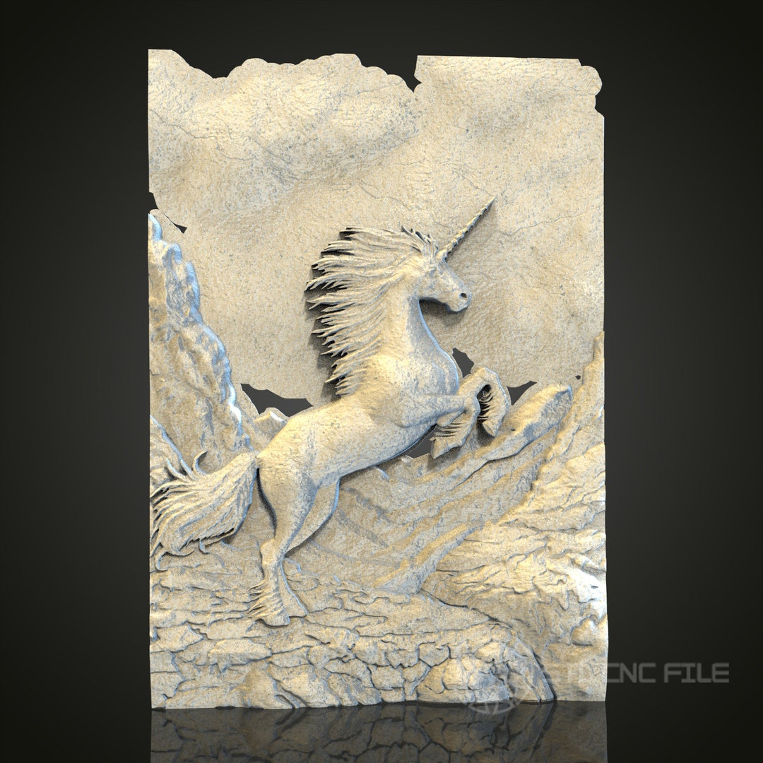 Majestic Unicorn Relief | STL Model for CNC Router, 3D Printer | Aspire ...