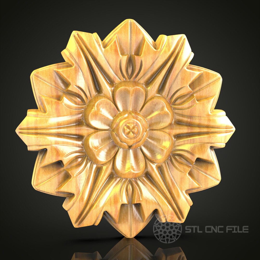 Sunburst Floral Panel STL Model: CNC Router Artcam Aspire (digital File ...