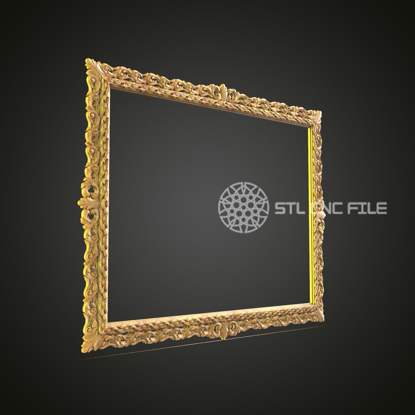 Classic Rococo Mirror Frame STL File for CNC Routers, Luxurious Wall ...