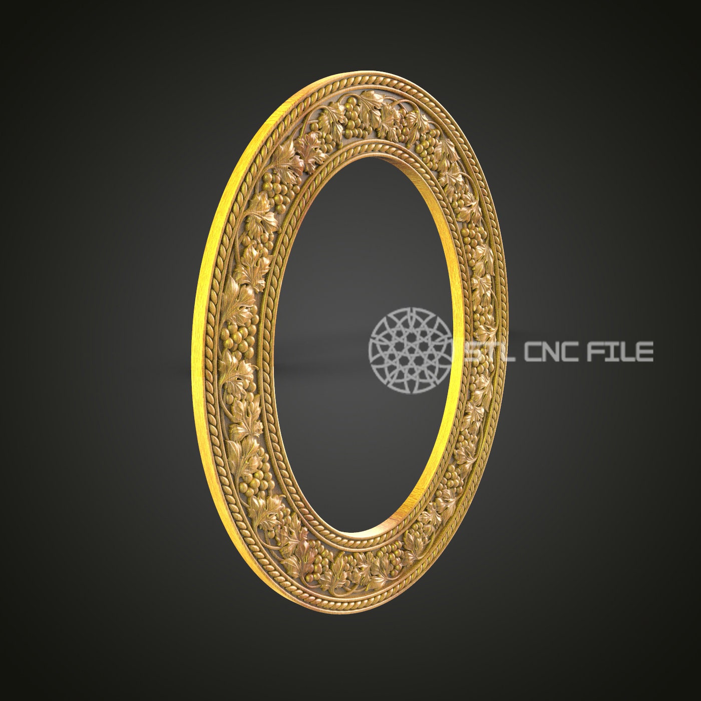Victorian Oval Mirror Frame - CNC Router STL File, Antique Style Wall ...