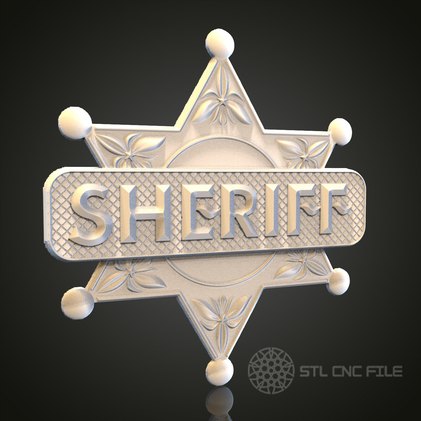 Sheriff Badge 3D STL File, CNC and 3D Printer Model, Western Decor ...