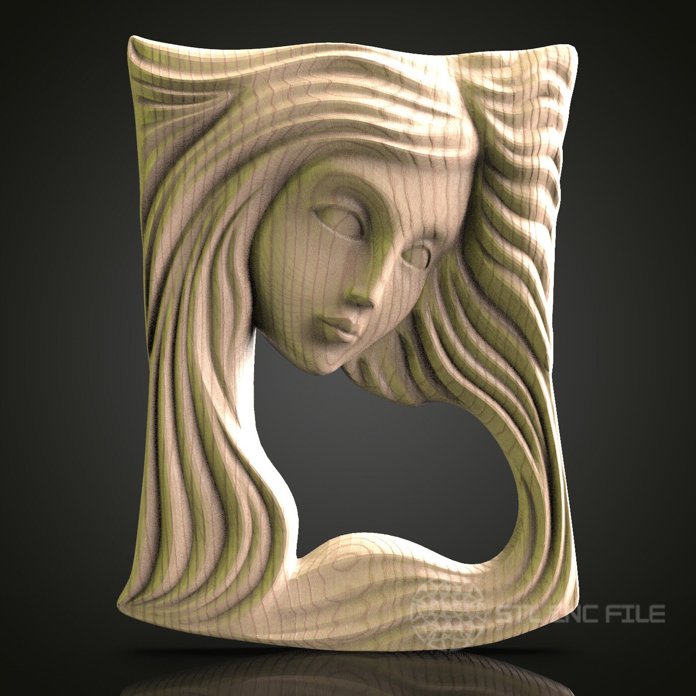 Art Nouveau Lady Mirror Frame 3D Model STL File: CNC Router Relief - Etsy