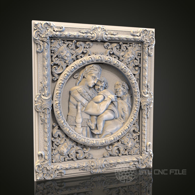 Renaissance Family Plaque 3D STL File, CNC and 3D Printer Model ...