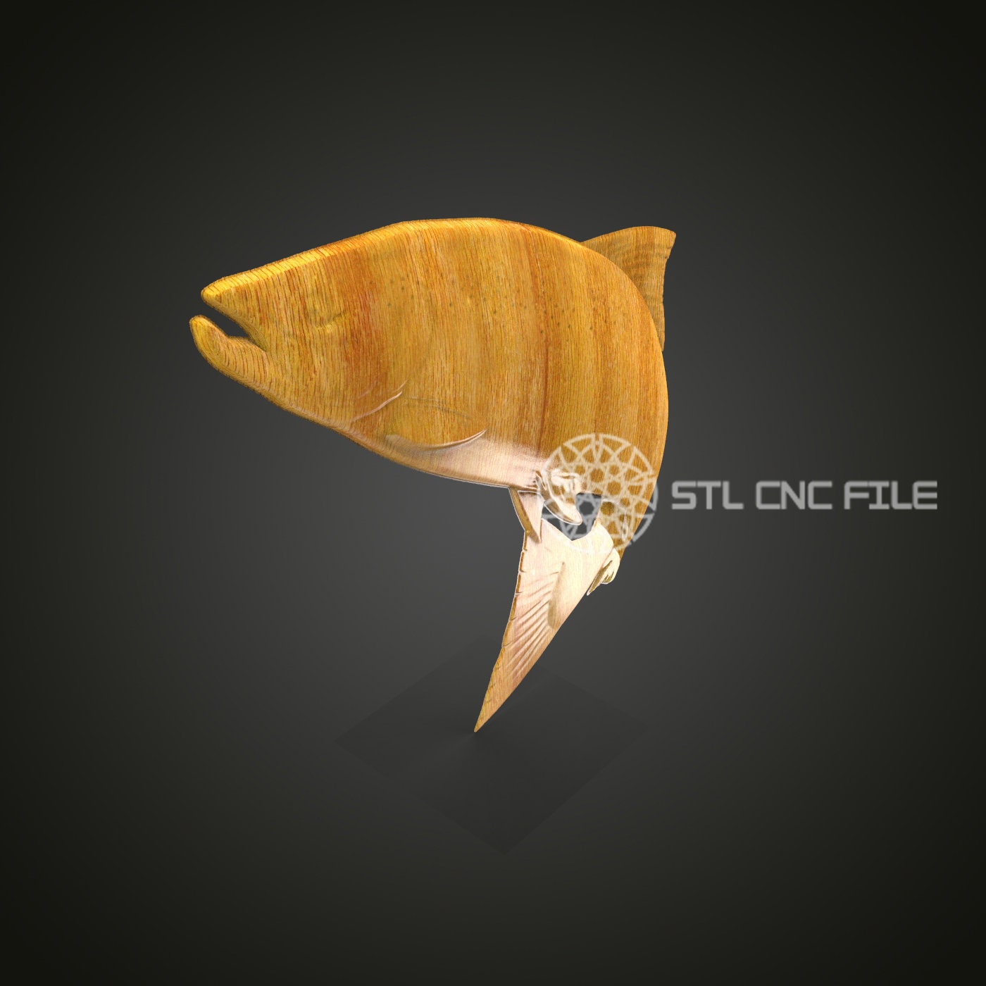 Leaping Salmon 3D STL Model, Perfect for CNC Router Engraving, Artcam ...