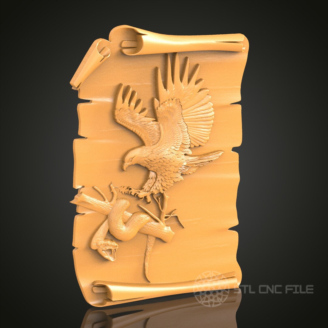 Eagle and Snake Battle STL Model, CNC Router File for Dynamic Wildlife ...
