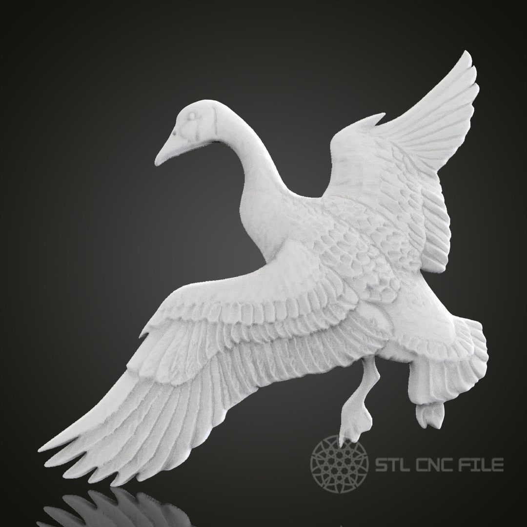 Graceful Swan 3D STL Model for CNC Router Engraver, Artcam, Aspire, CNC ...