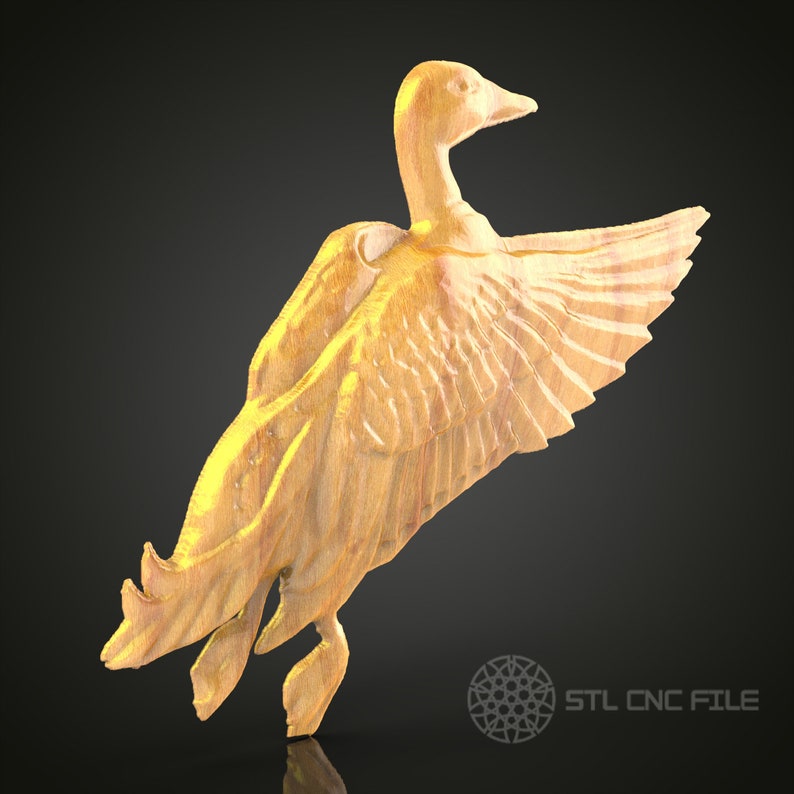 Elegant Flying Goose STL Model for CNC Router - Dynamic Wood or Metal ...