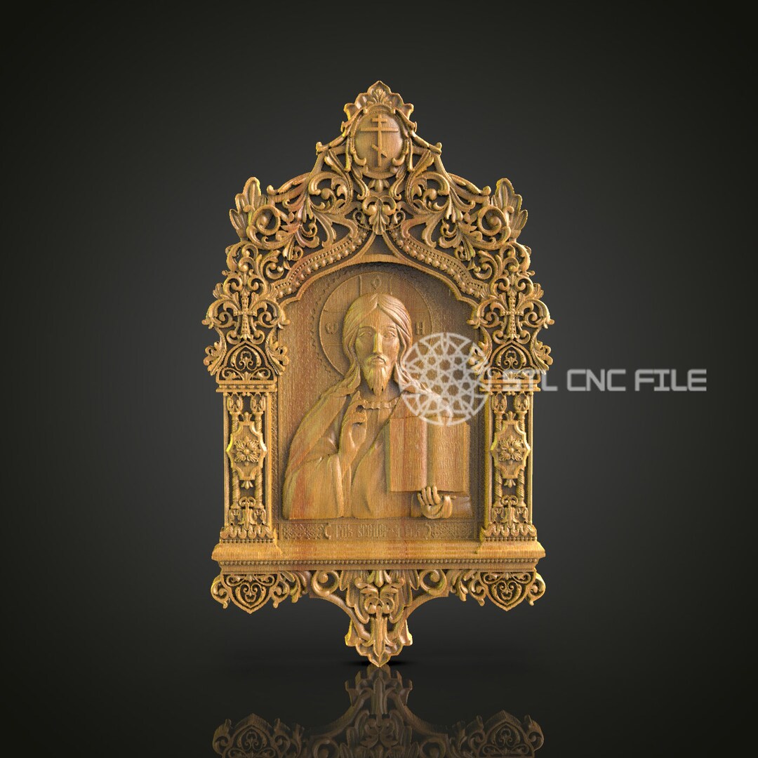 Ornate Religious CNC Router Engraved Wood Panel - Gothic Architecture ...