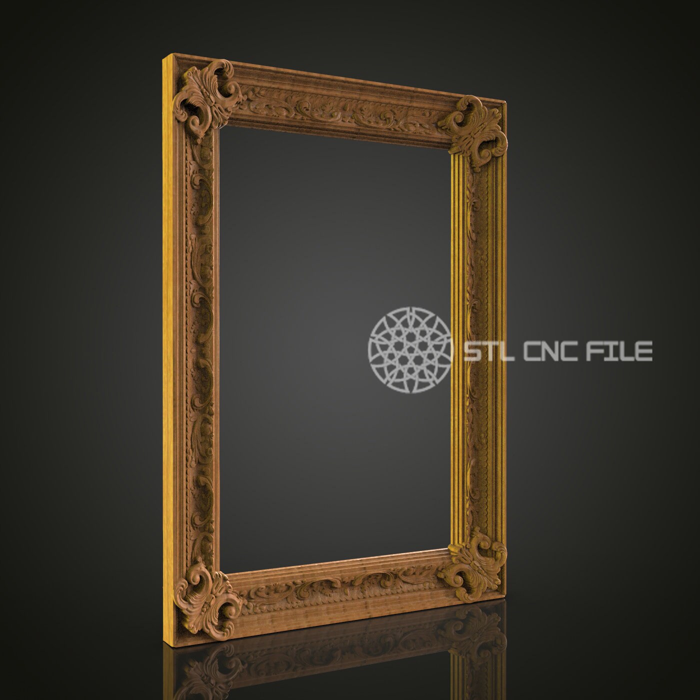 Classic Ornate 3D Frame STL Model for CNC Router Engraver - Artcam ...