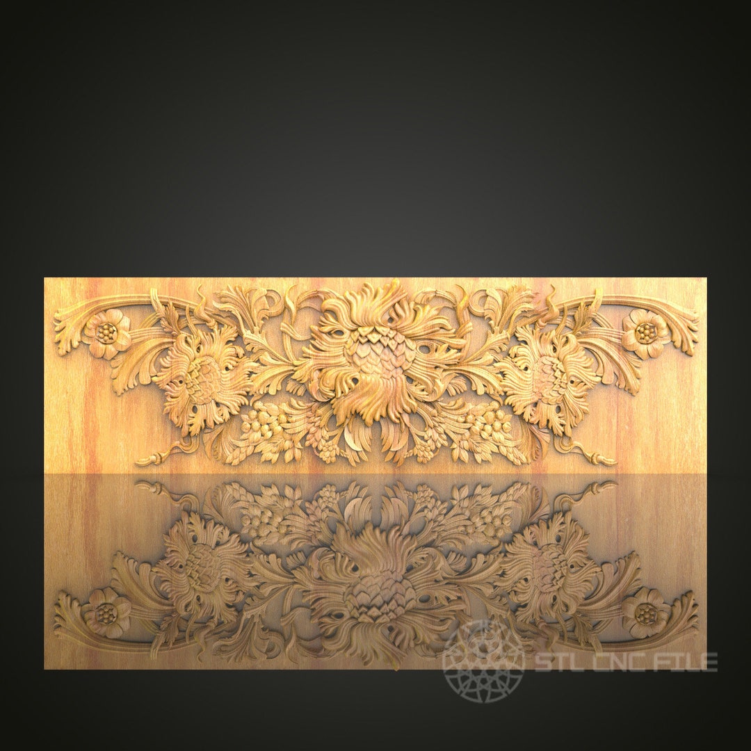 Grandiose Floral Crest STL Model for CNC Routers – Majestic Wall Art ...