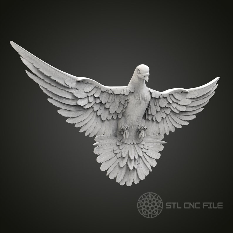 Graceful Dove in Flight STL Model for CNC Router Engraver, Artcam ...