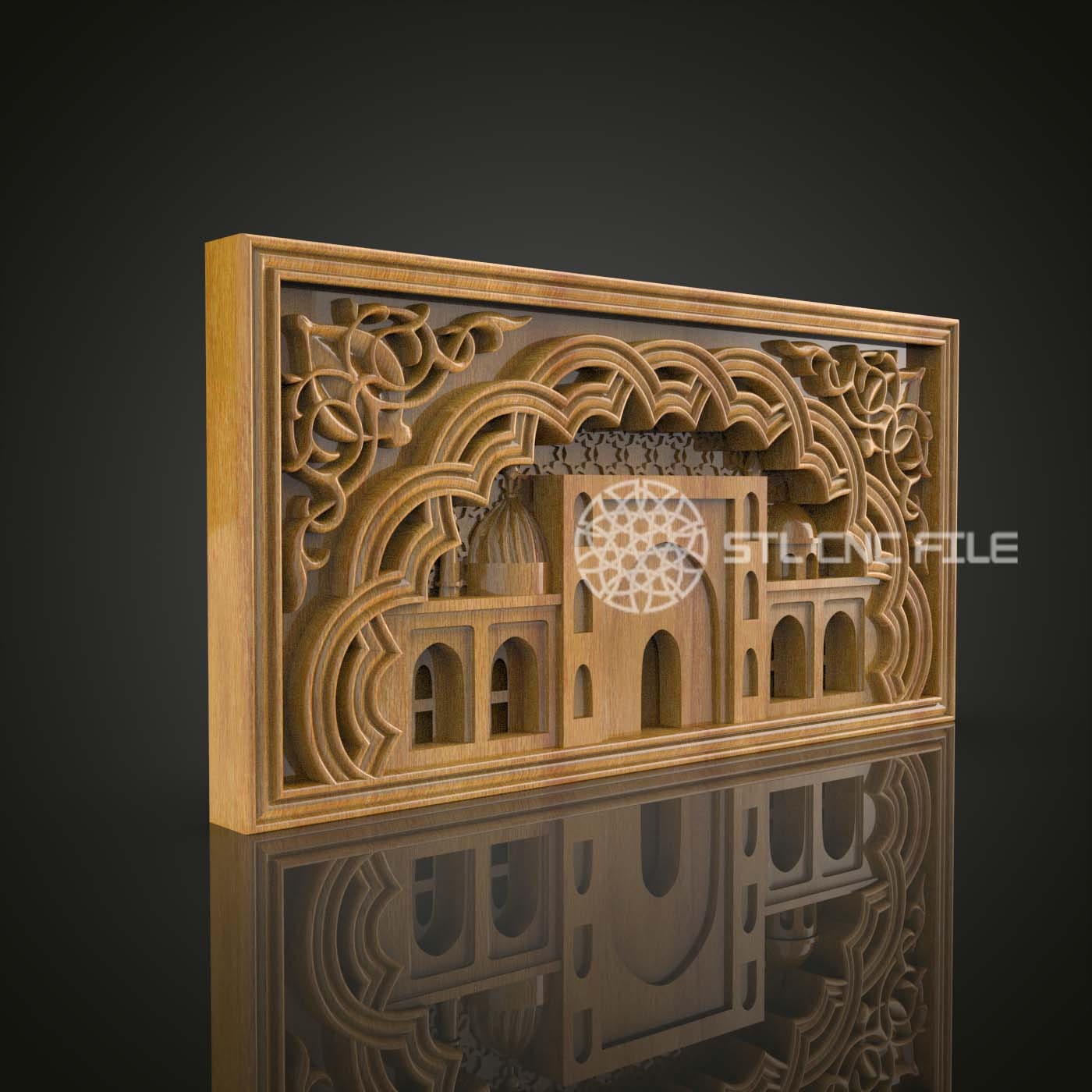 Architectural Mosque Design STL for CNC, Islamic Art Wood Carving File ...