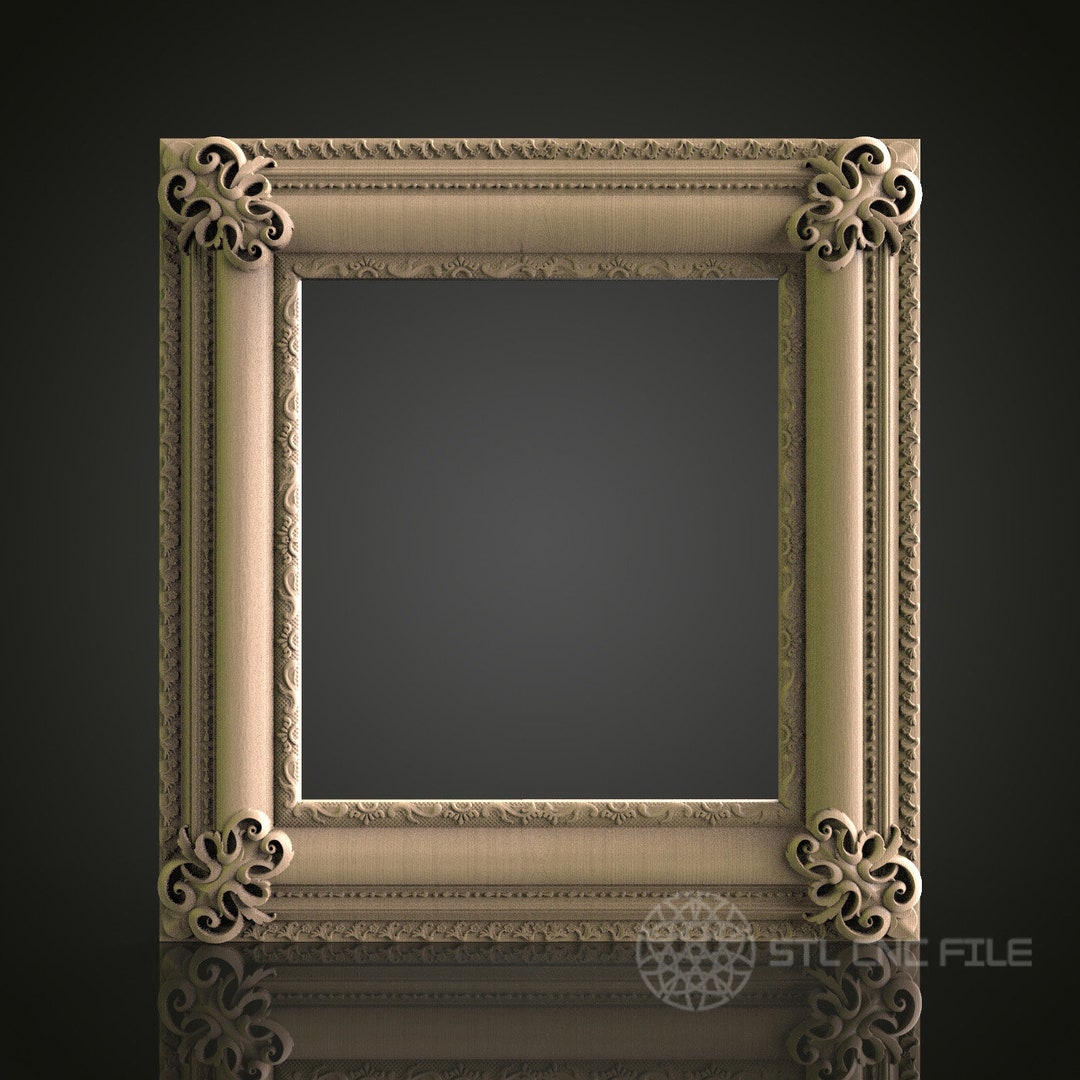 Elegant Ornate Square Frame for CNC and 3D Printing - STL File - Etsy
