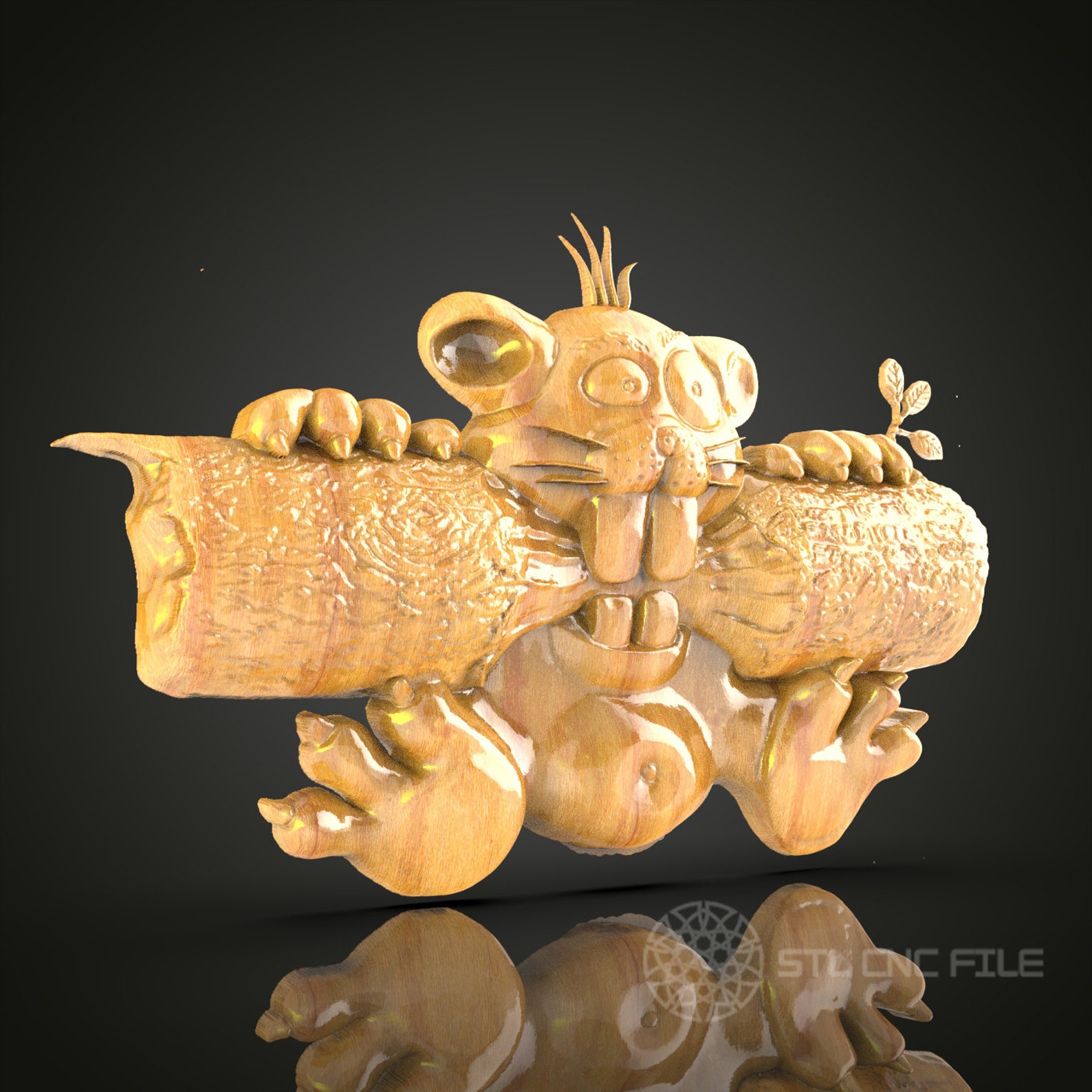 Whimsical Rat 3D STL Model for CNC Router - Playful Wood Art, CNC Files ...