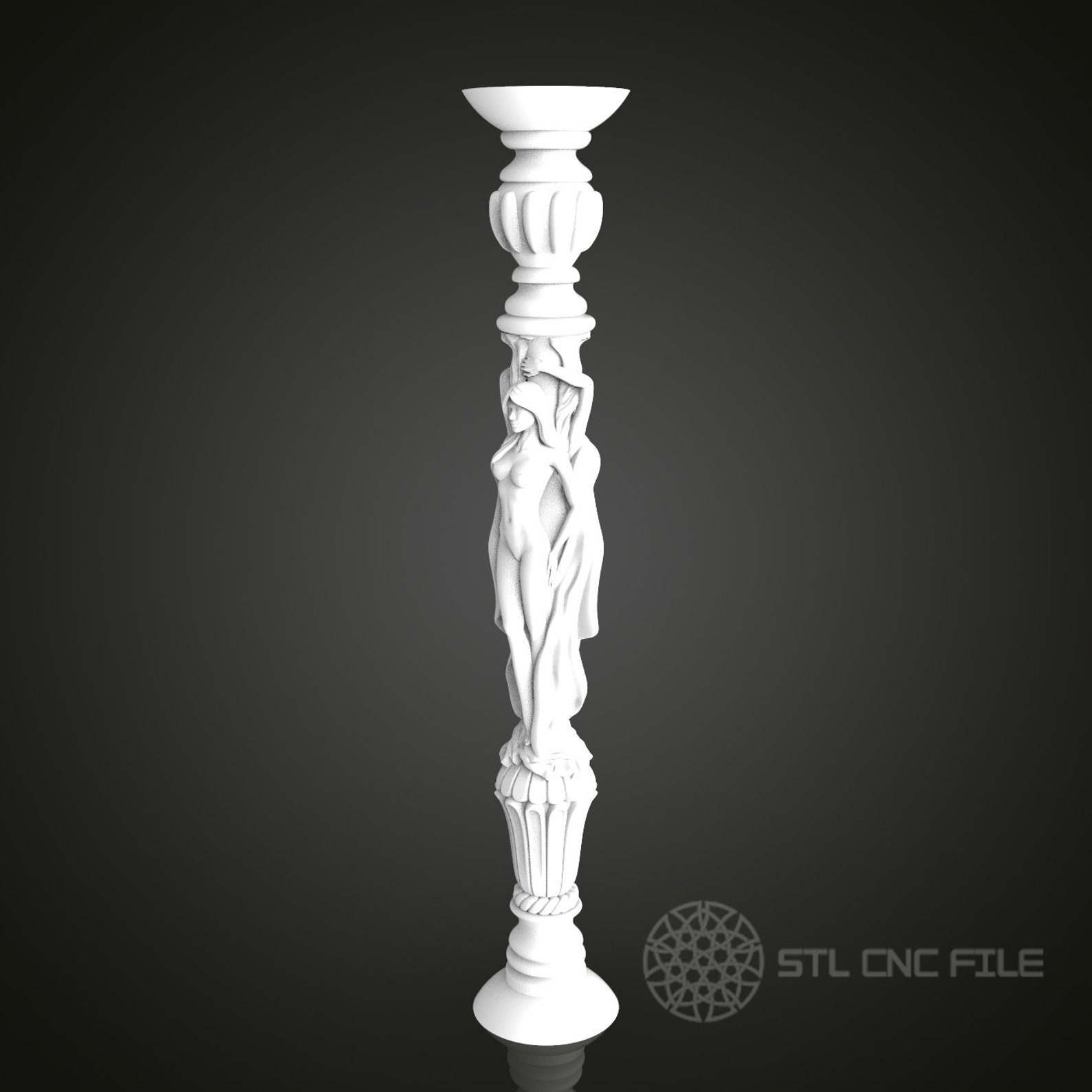 Classical Figure Column STL Model: CNC Router Carving - Etsy