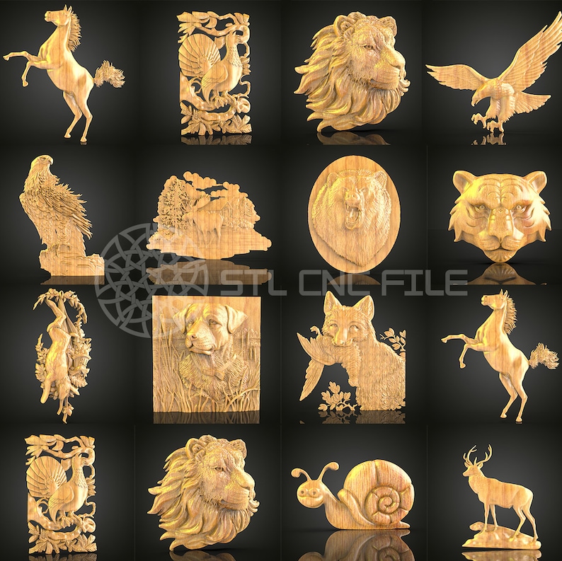 Wildlife STL Model Pack: 118 CNC Router Files for Wood Art - Etsy