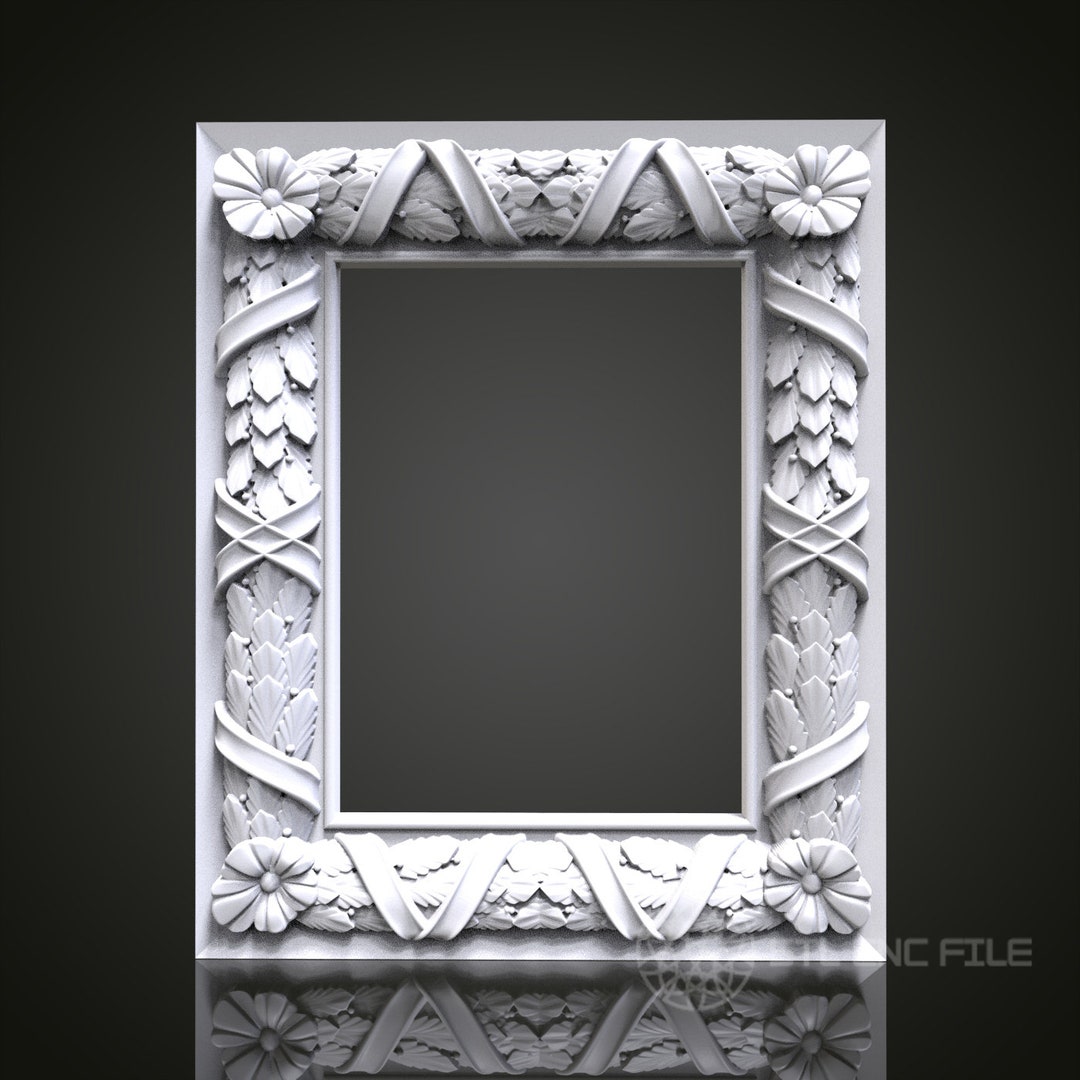 Natures Frame - Decorative 3D CNC Engraved Wood Frame, Artcam Aspire ...