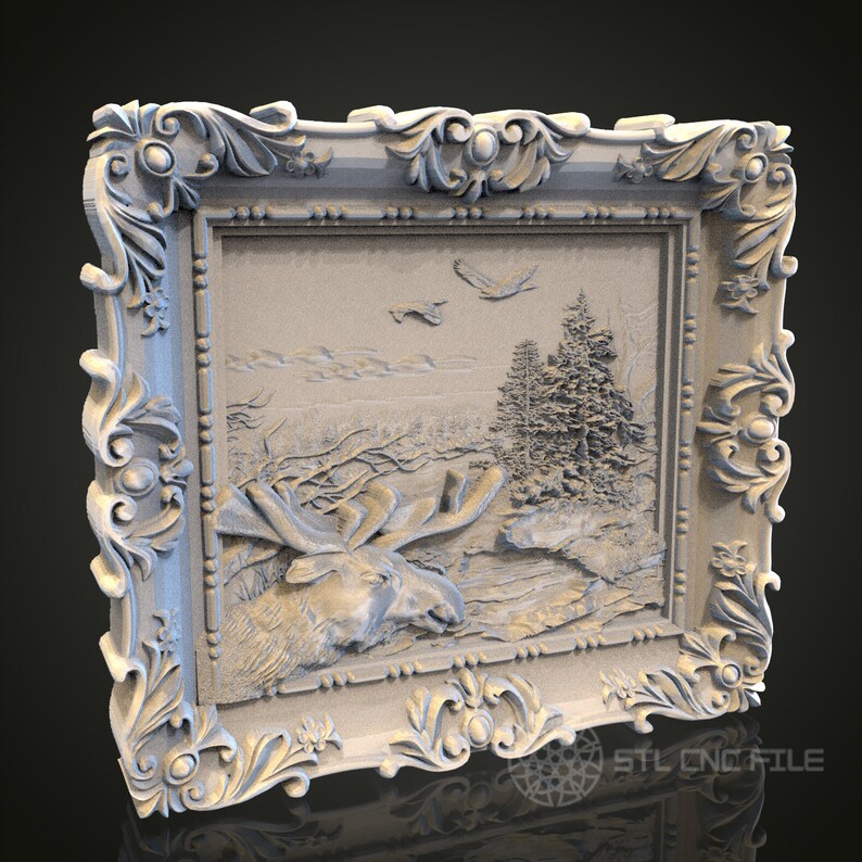 Majestic Moose Relief STL Model for CNC Router Engraver, Artcam, Aspire ...