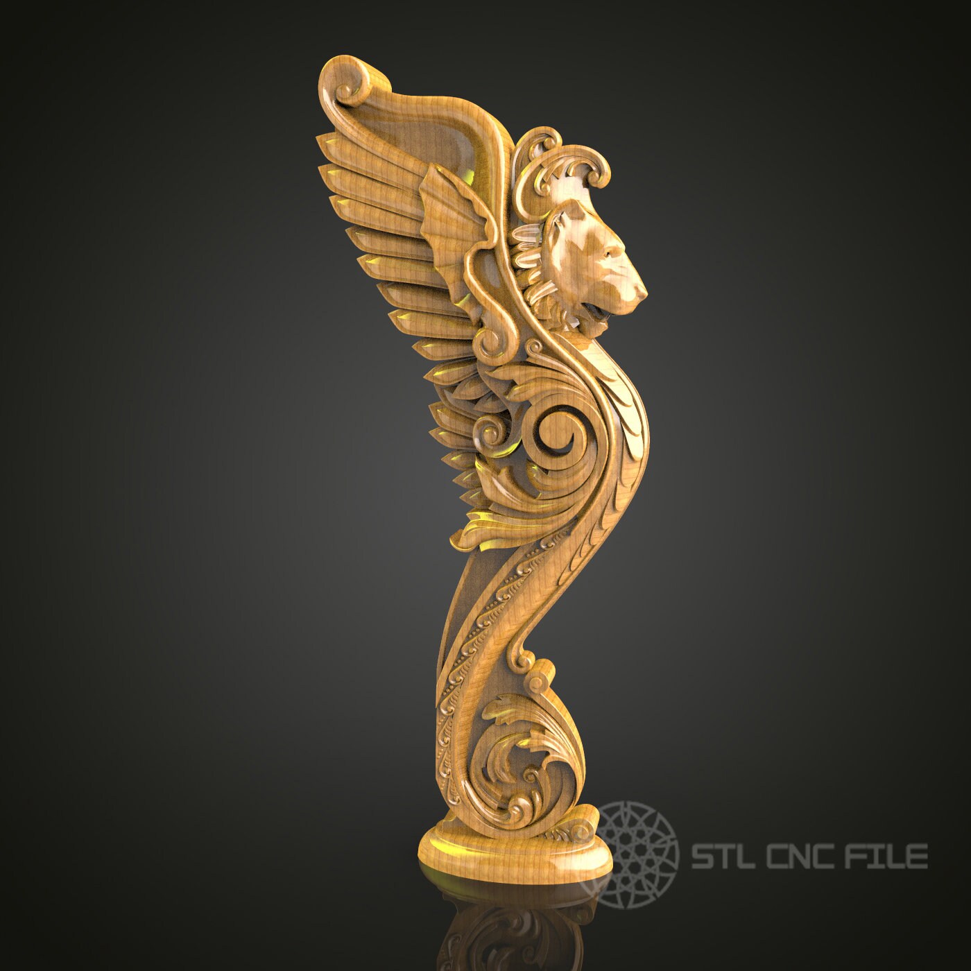 Angelic Winged Figure STL Model for CNC Router - Exquisite Detail ...