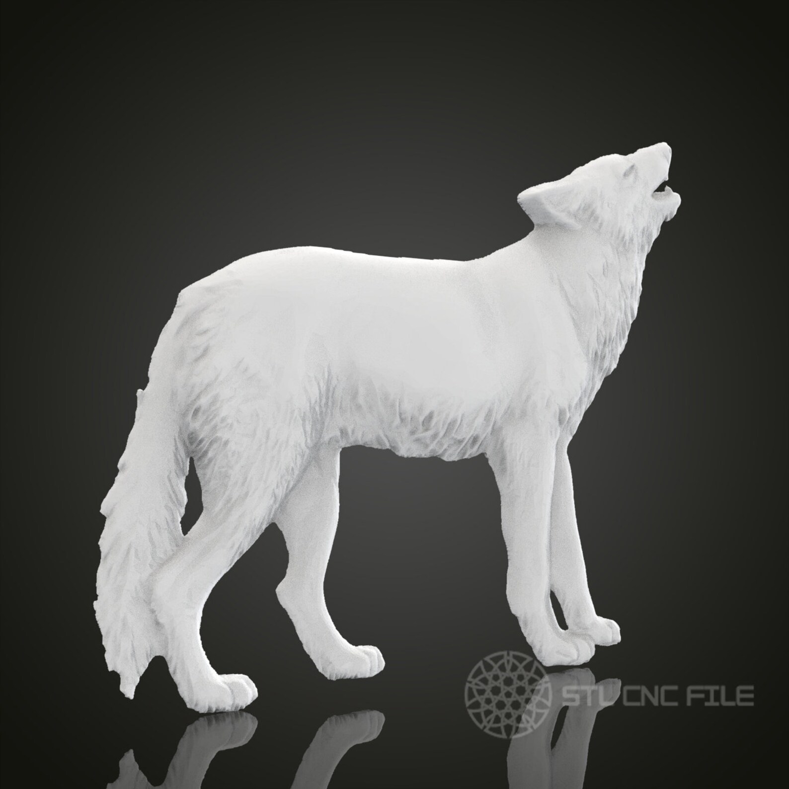 Wolf STL Model for CNC Router Engraver, Artcam, Aspire, CNC Files, Wood ...