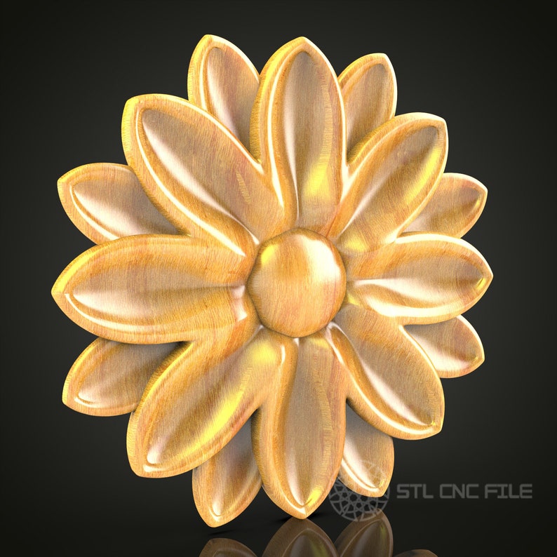 Radiant Daisy Flower STL Model: CNC Router Engraver File - Etsy