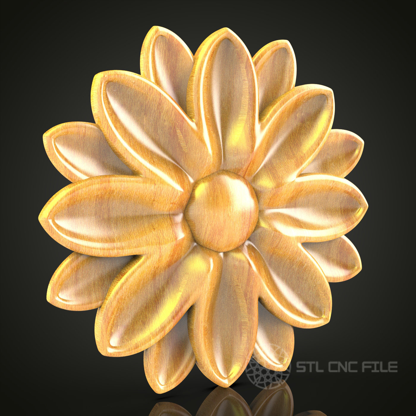 Radiant Daisy Flower STL Model: CNC Router Engraver File - Etsy
