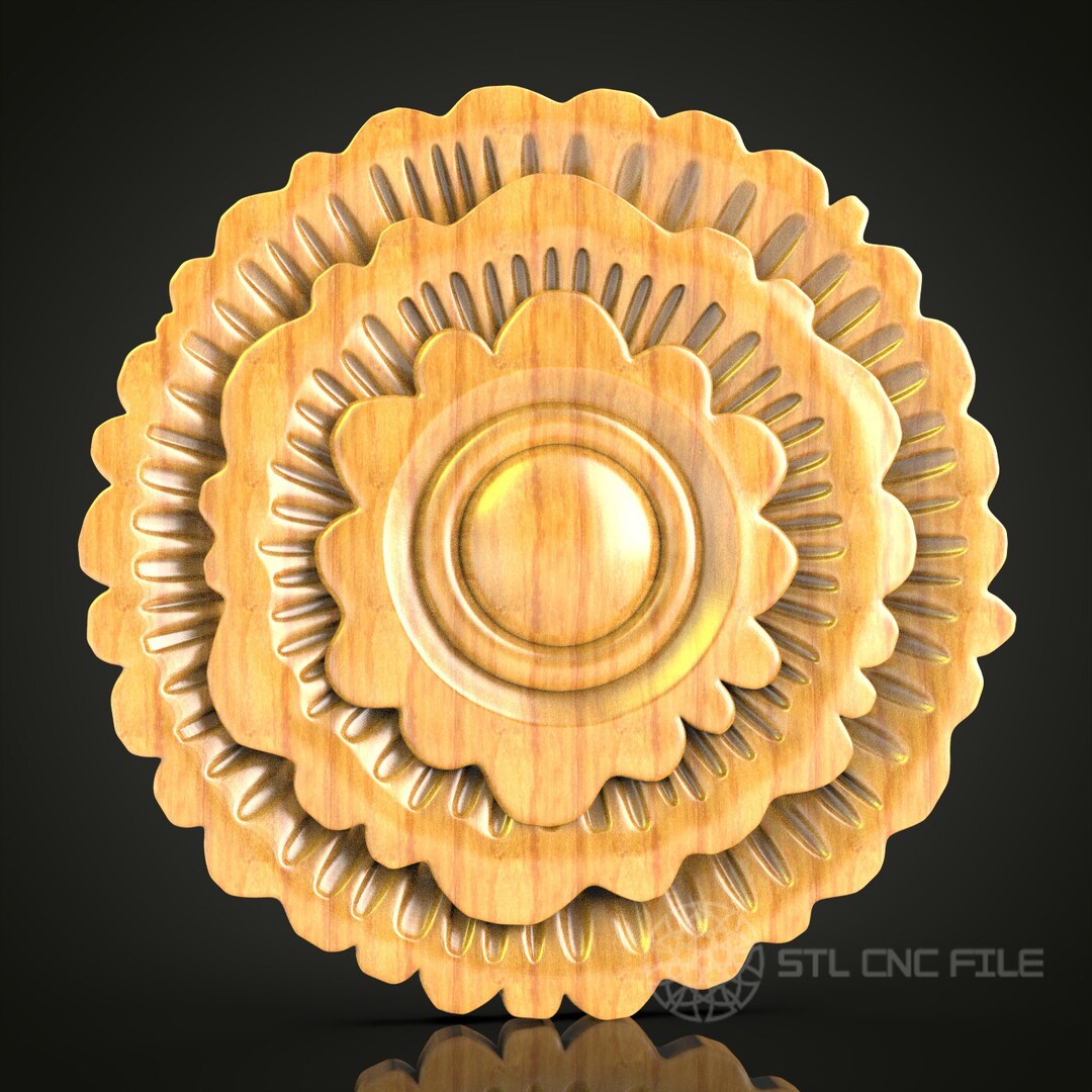 Floral Layered Medallion STL Model, CNC Router Engraver Design, Artcam ...