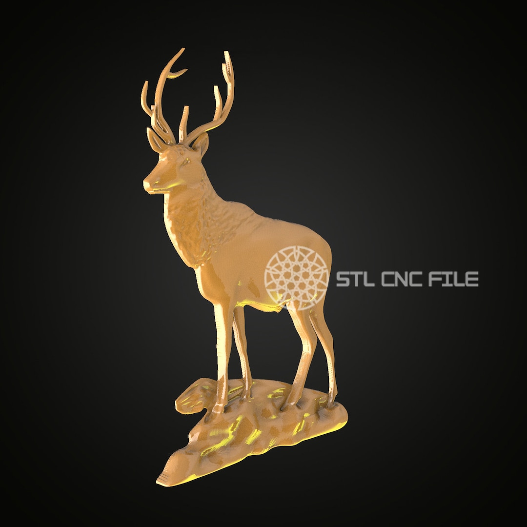 Majestic Standing Deer STL Model for CNC, Ideal for Artcam & Aspire ...