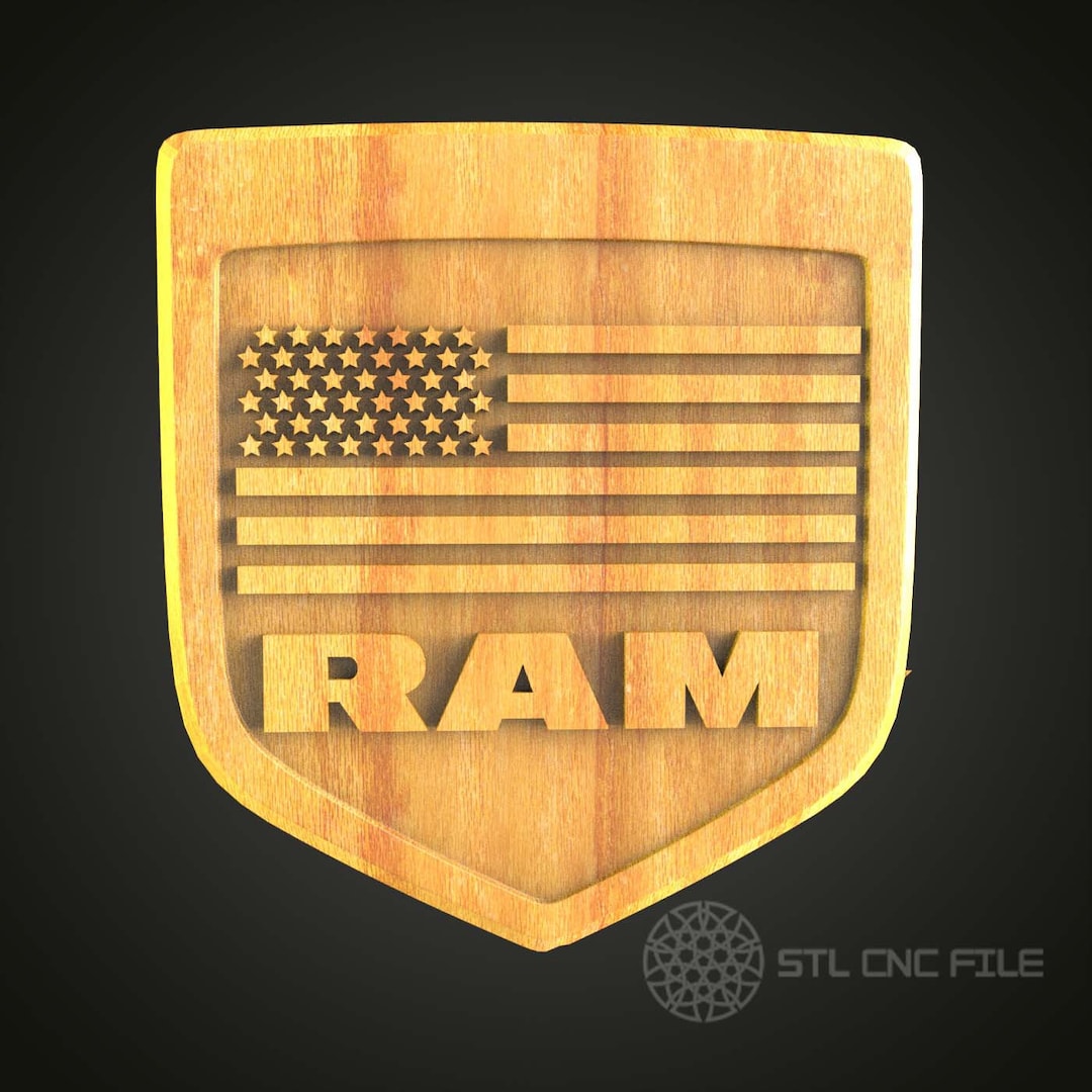 RAM Shield 3D Model - STL for CNC Router Engraver, Artcam, Aspire, Cnc ...