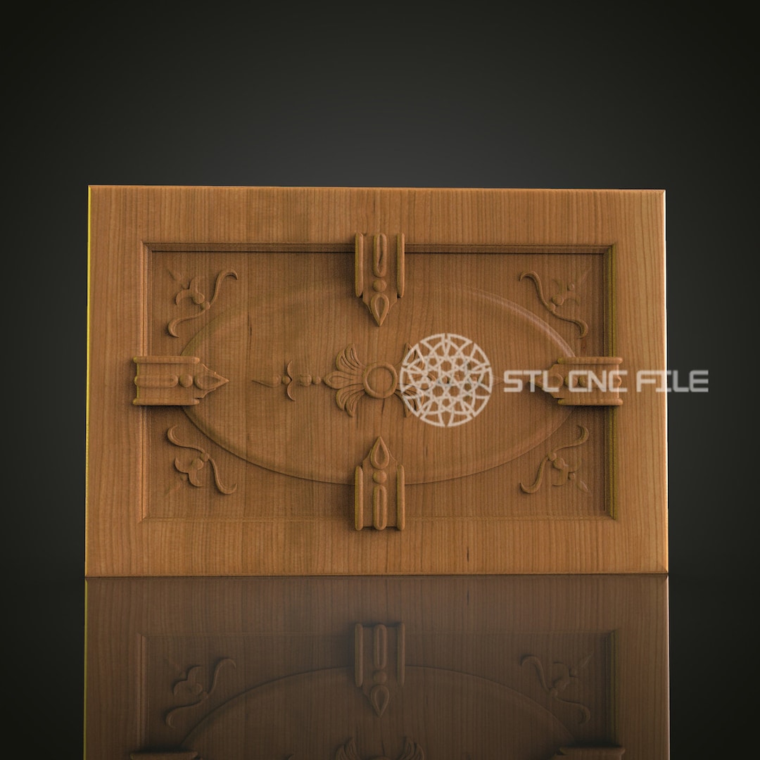 Elegant 3D Carved Rectangular Panel STL File for CNC and 3D Printing ...