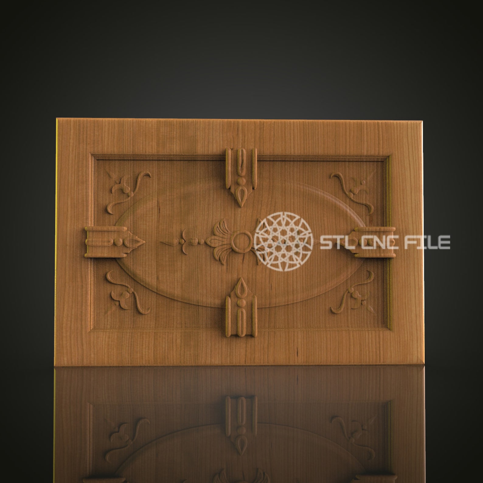 Elegant 3D Carved Rectangular Panel STL File for CNC and 3D Printing ...