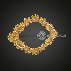 Regal Circular Baroque Frame STL - CNC Router File for Luxurious Decor ...