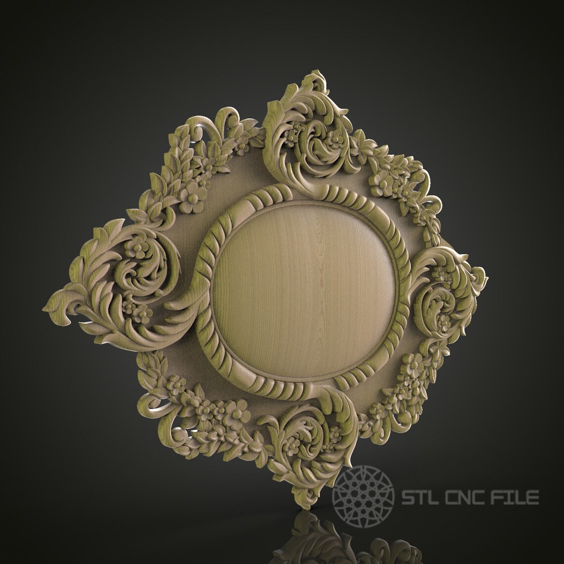 Ornate Floral Oval Frame CNC Router File - STL for 3D Printing and Wood ...