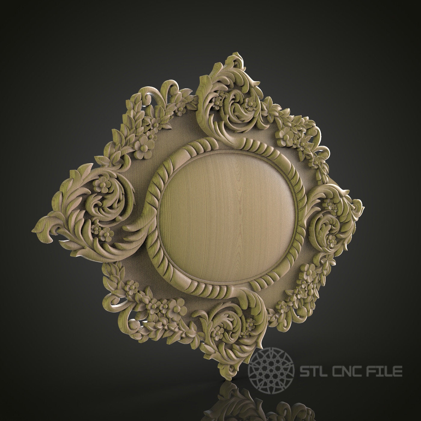 Ornate Floral Oval Frame CNC Router File - STL for 3D Printing and Wood ...