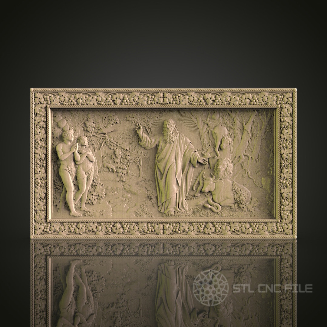 Intricate CNC Engraved Biblical Scene Wood Panel - STL Model for 3D ...