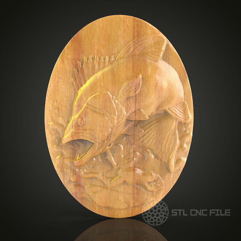 Dynamic Bass Fish CNC Carving STL File for Woodworking - Etsy