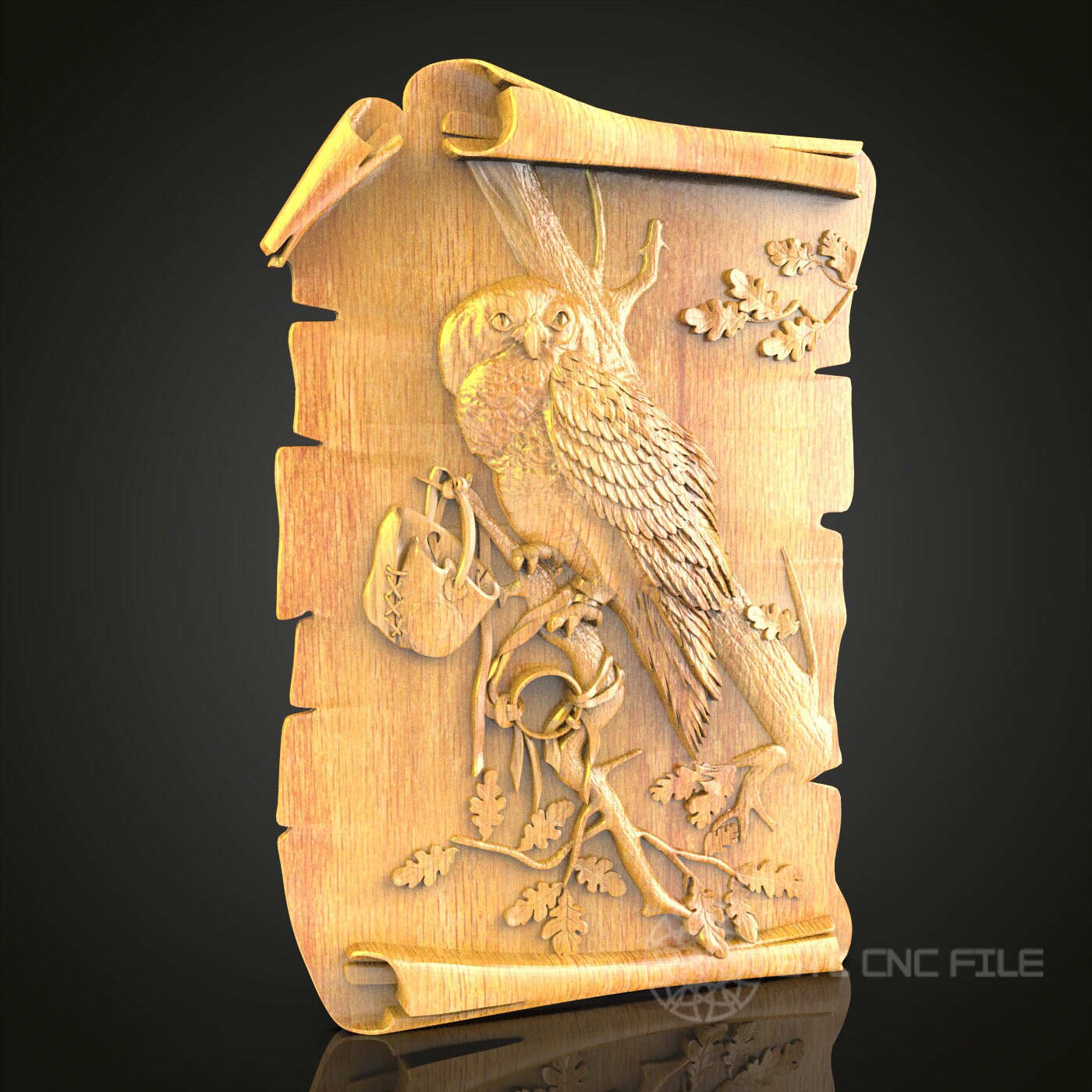 Wise Owl in Forest 3D Relief Model for CNC – Nature-inspired Wood ...
