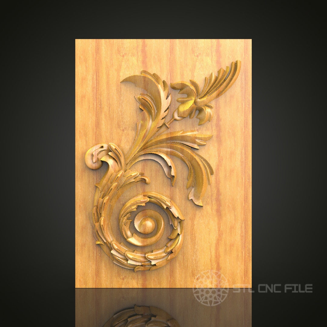 Elegant Baroque Swirl STL Model for CNC Routers – Luxury Wood Art and ...