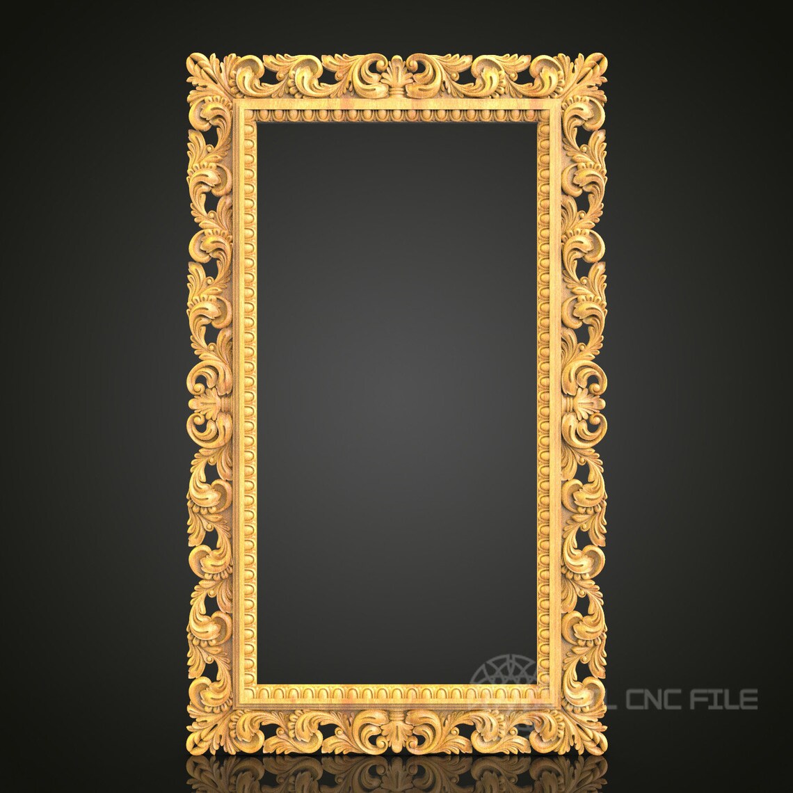 Highly Ornate Baroque-style Mirror Frame STL Model for CNC Router ...