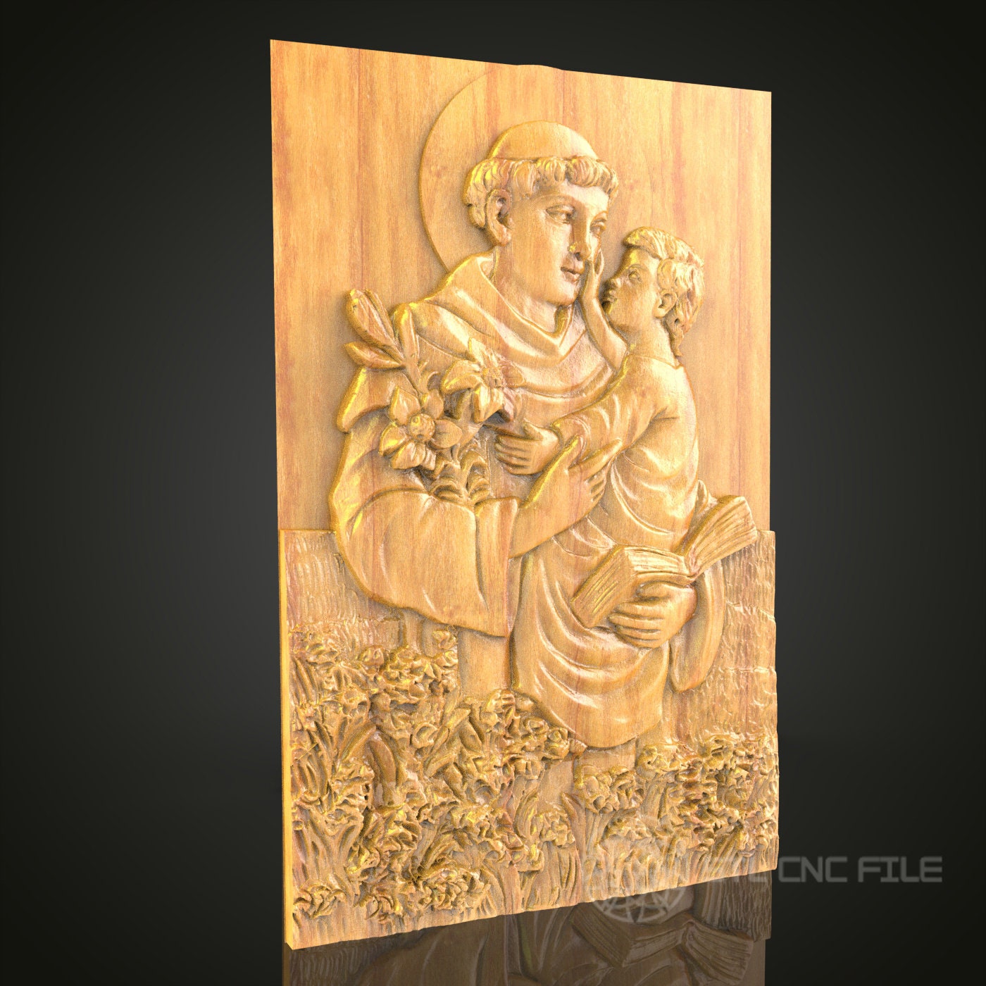 Saint Anthony With Child 3D STL Model: CNC Router Religious Wood Art - Etsy