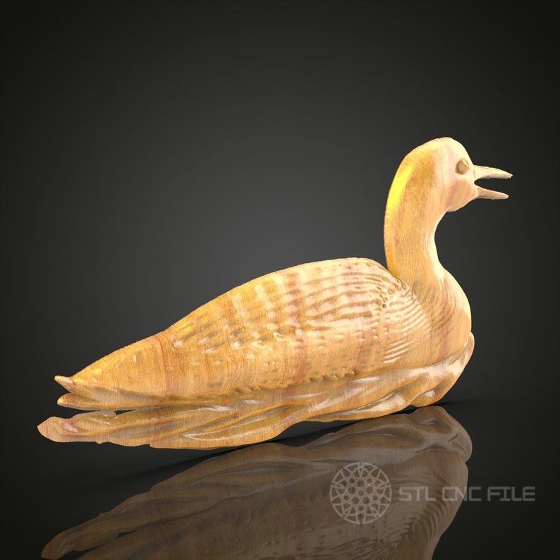 Swimming Bird STL Model for CNC Routing Perfect for Wood and Metal Art ...