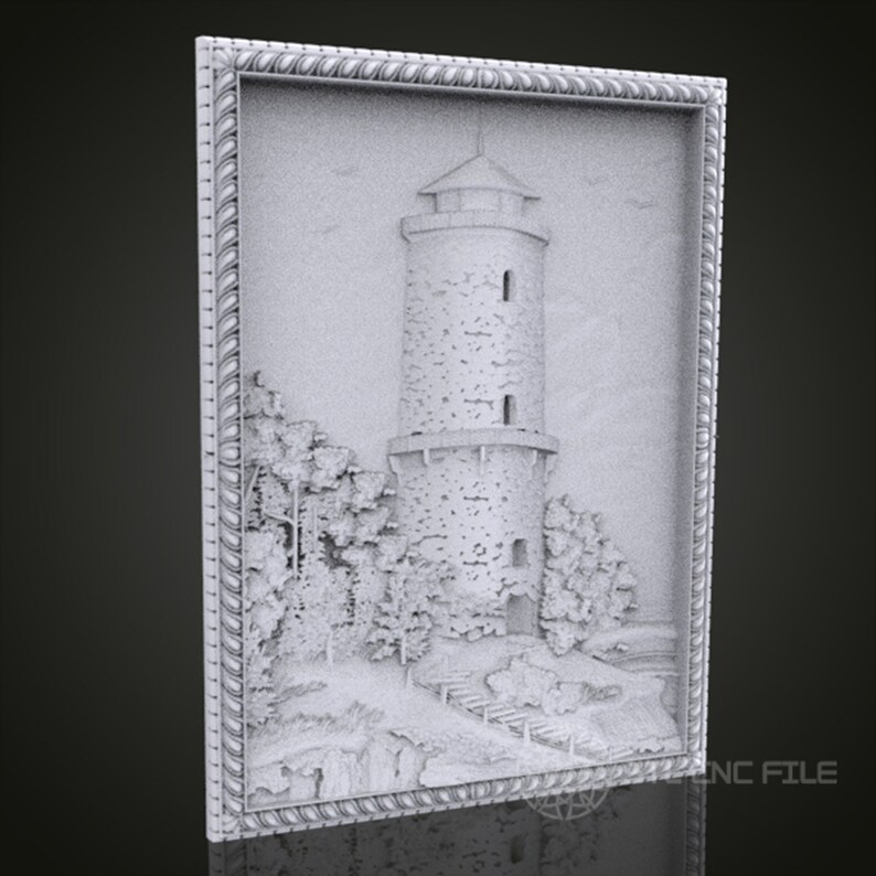 Lighthouse 3D Relief Art for CNC Router, Artcam, Aspire, Wall Decor ...