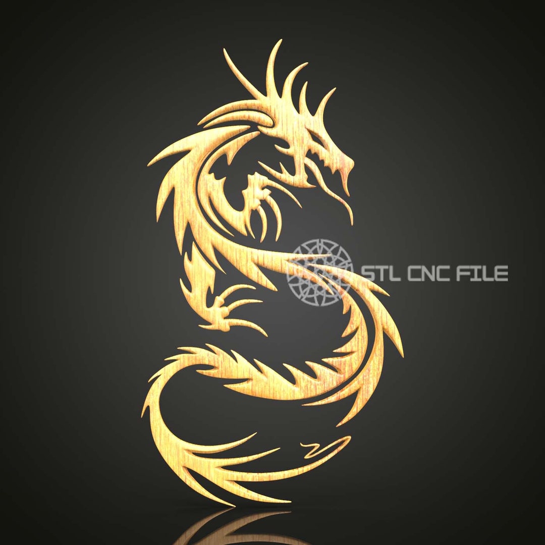 Serpentine Dragon Clock STL Model: CNC Router Engraving File - Etsy