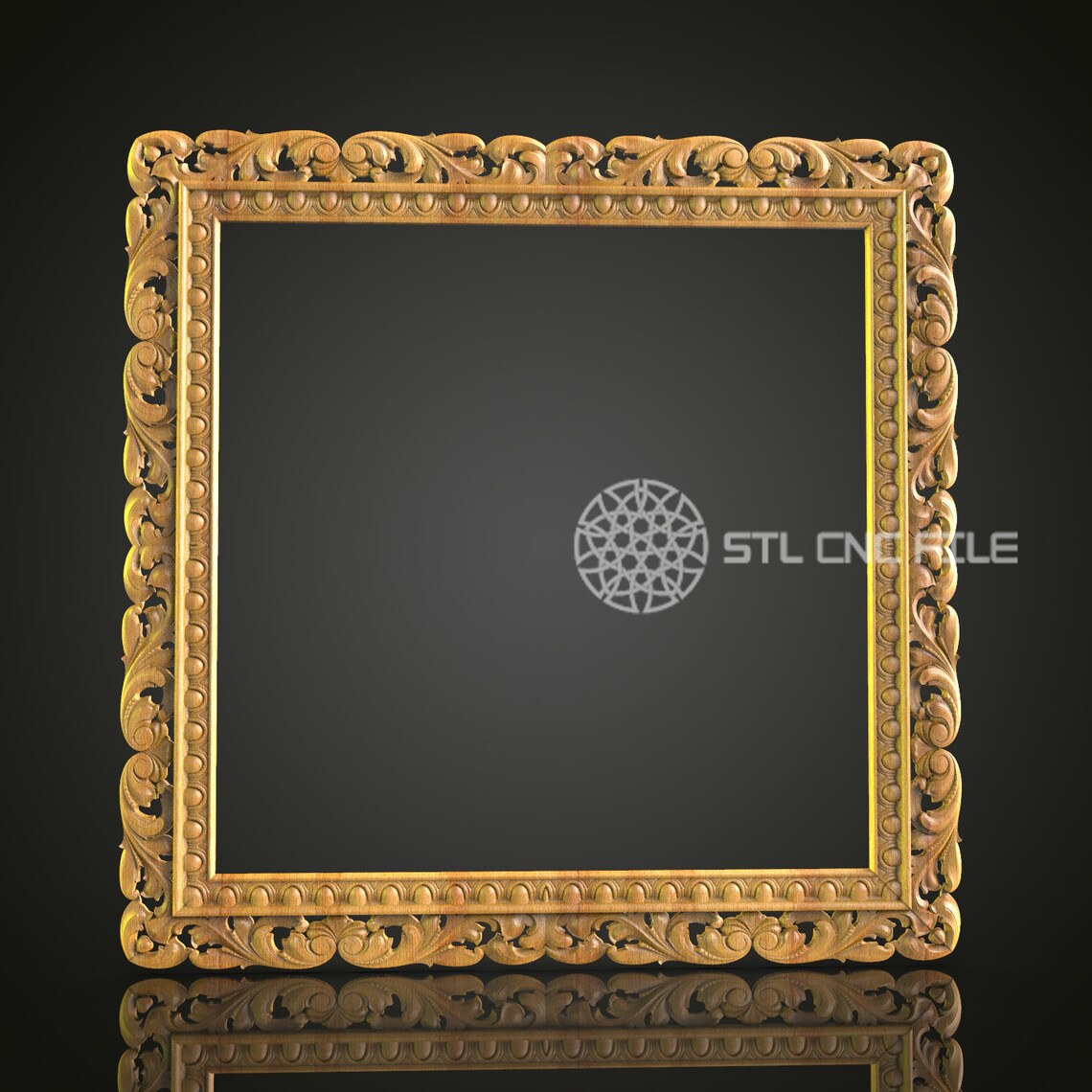 Luxurious Carved Picture Frame - CNC Engraved Wood, Ornamental STL ...