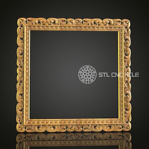 Luxurious Carved Picture Frame - CNC Engraved Wood, Ornamental STL ...