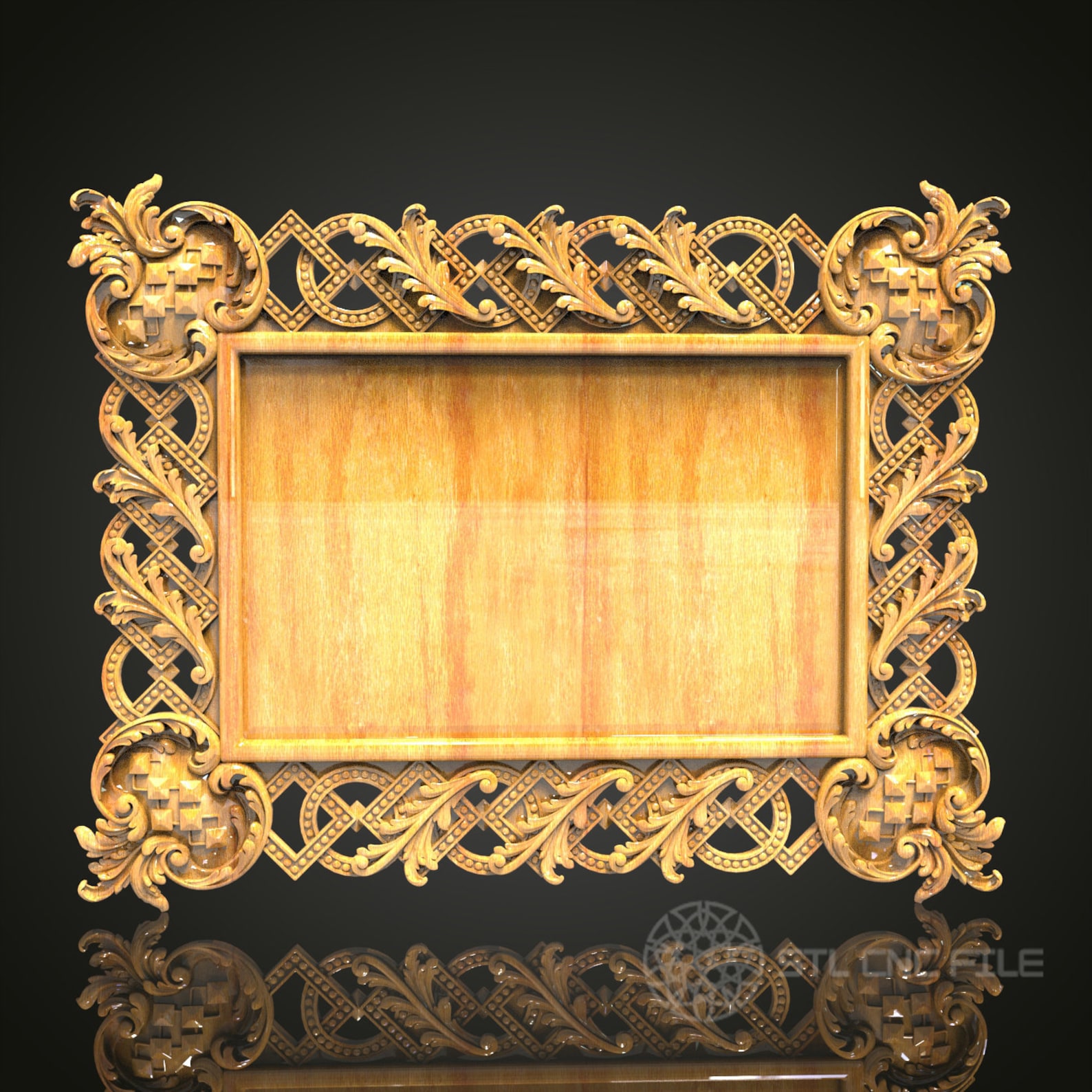 Celtic Splendor - Intricate 3D CNC Engraved Wood Frame, Artcam Aspire ...