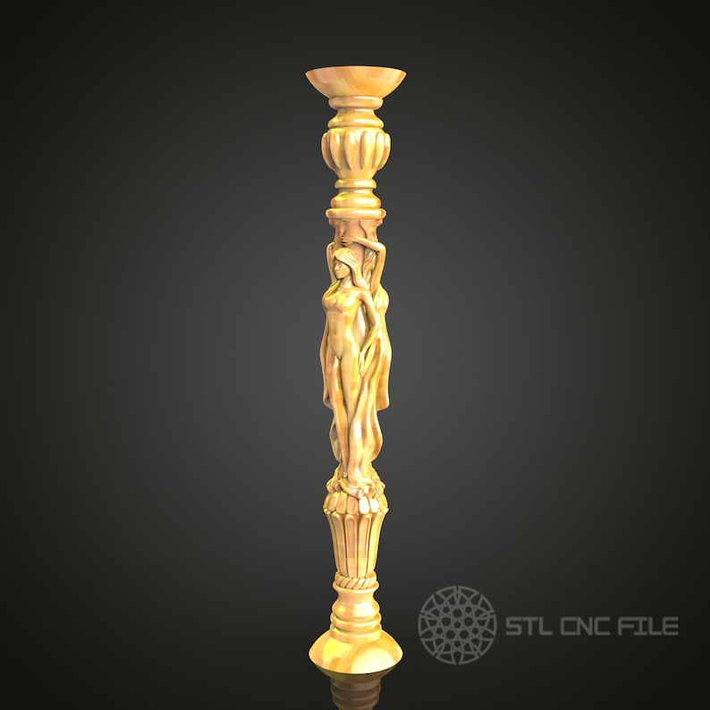 Classical Figure Column STL Model for CNC Router - Perfect for Artcam ...